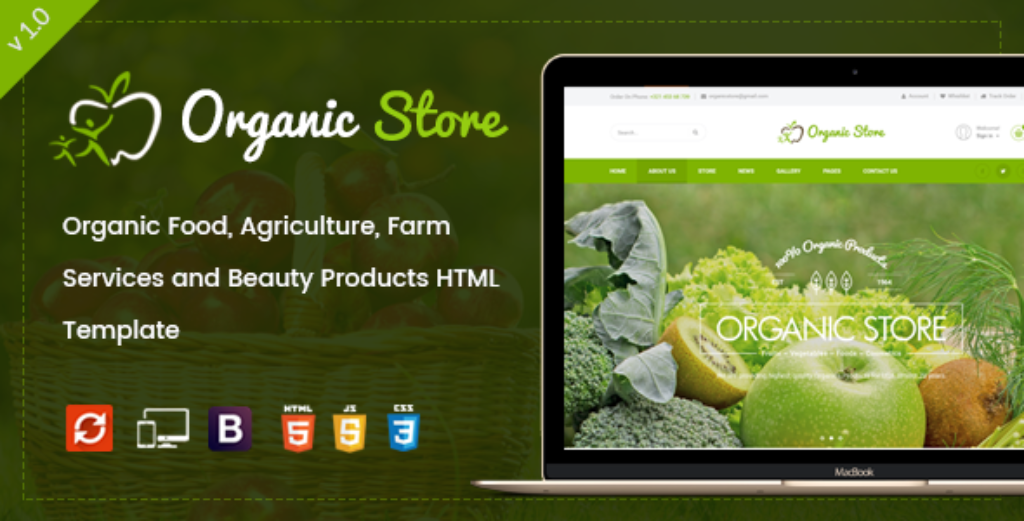 Organic Store – Agriculture and Beauty Products HTML Template - vspixel.com
